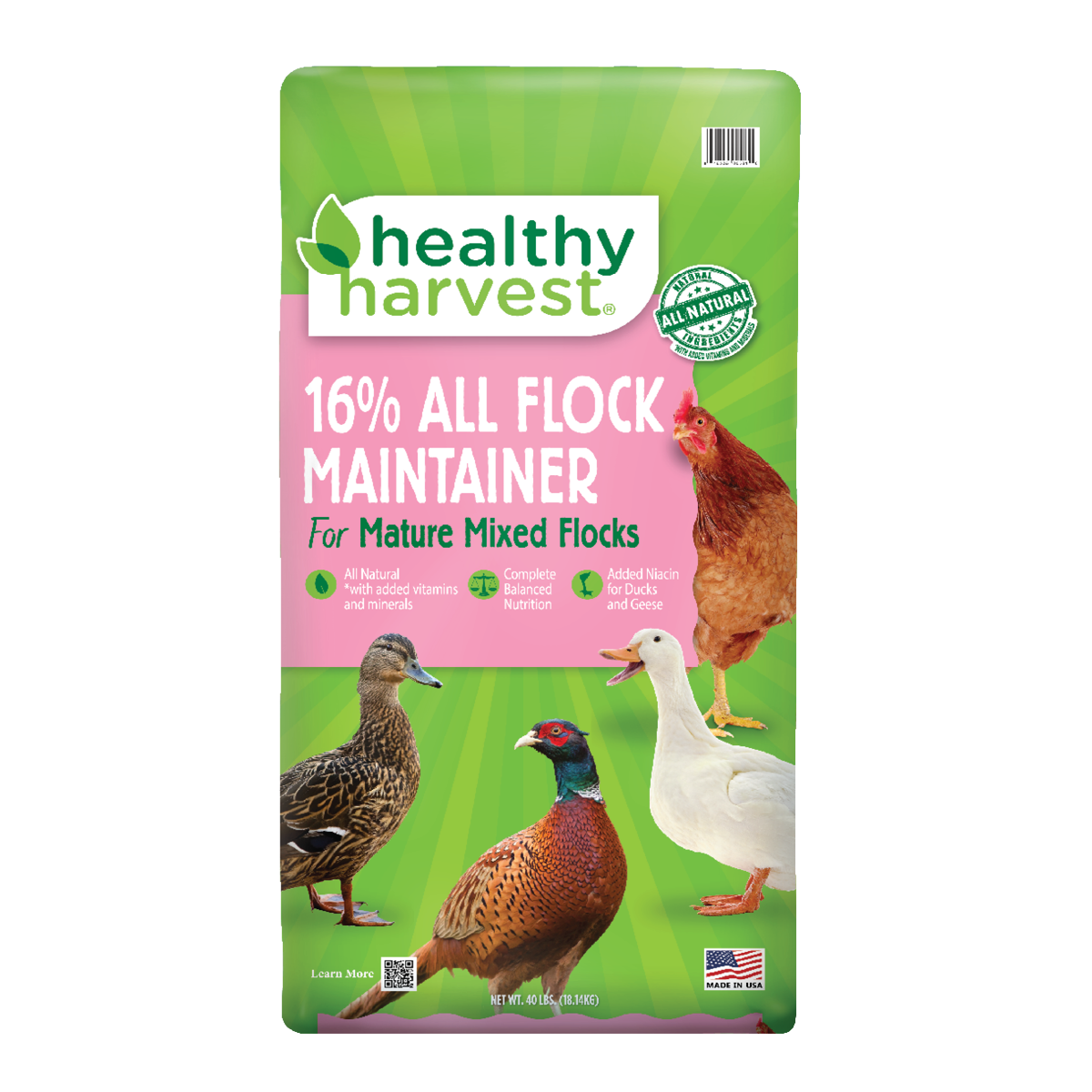 16% All Flock Maintainer for Mature Mixed Flocks 40lb Bag | Health Harvest – Healthy Harvest Feed