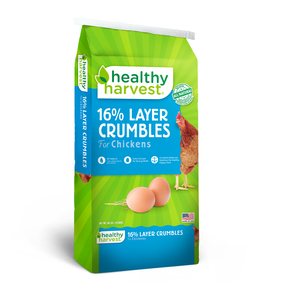 16% Layer Crumbles 40 lb Bag | Complete Feed for Chickens | Healthy ...